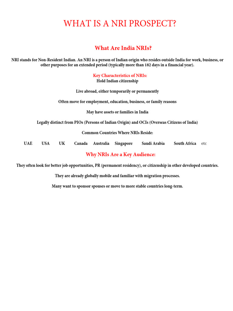 What Is A NRI | PDF