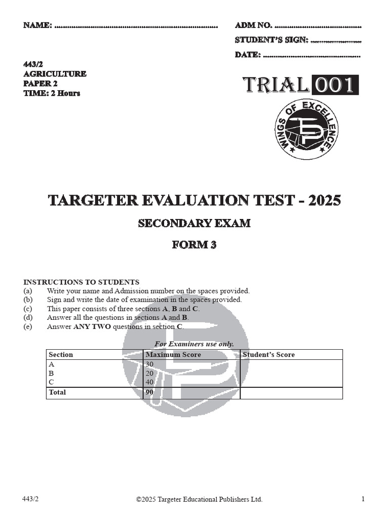 Agriculture Paper 2 Exam Questions | PDF | Agriculture | Livestock