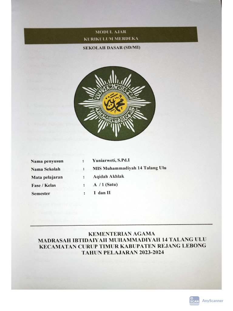 Modul Ajar Mim 14 Talang Ulu | PDF