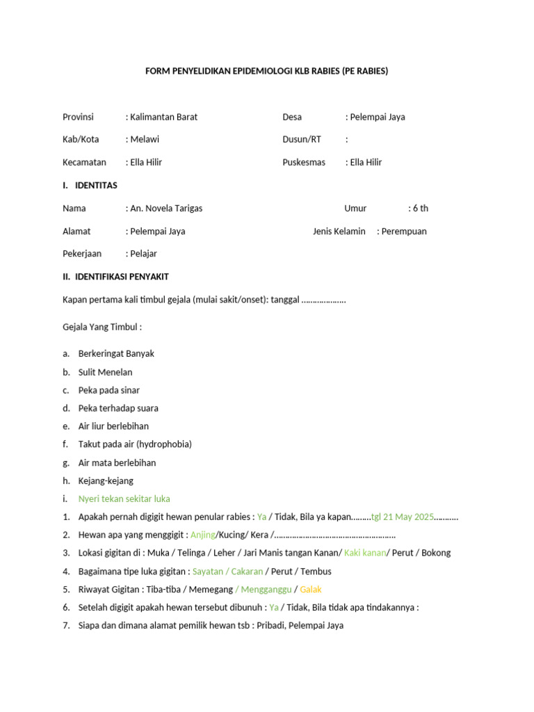 Form Pe Rabies May | PDF