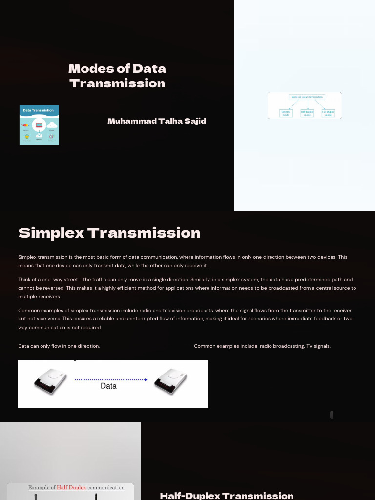 Modes of Data Transmission | PDF | Duplex (Telecommunications) | Communication