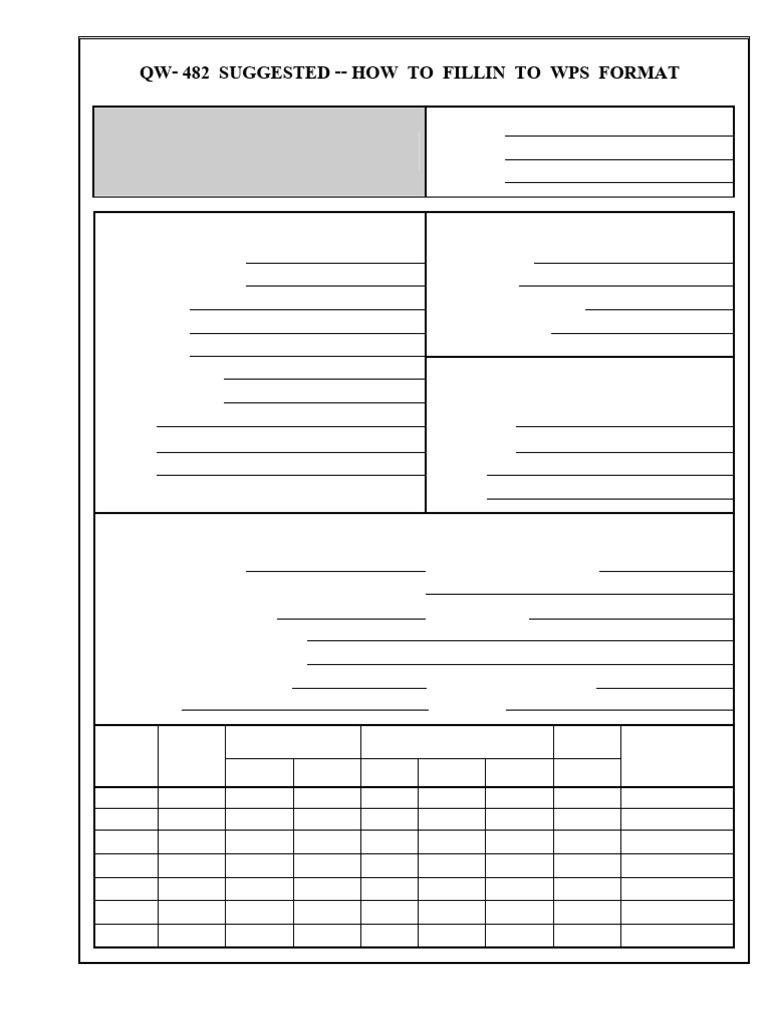 How To Fill-In QW-482 P 2 | PDF | Welding | Construction