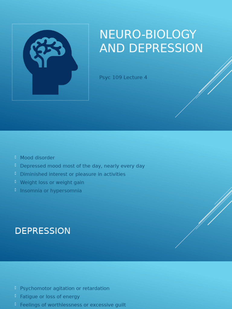 Neuro-Biology and Depression Lecture 4 | PDF | Neuron | Neurotransmitter