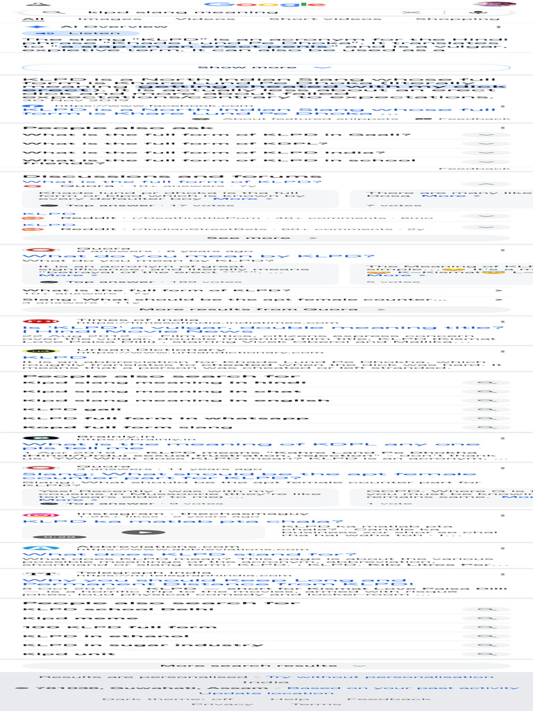 KLPD Slang Meaning - Google Search | PDF | Lexical Semantics | Linguistics