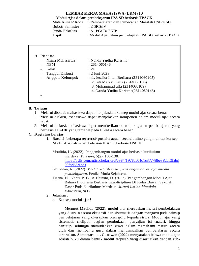 32 - Nanda Yudha Karisma - 2314060143 - LKM 10 Fix | PDF