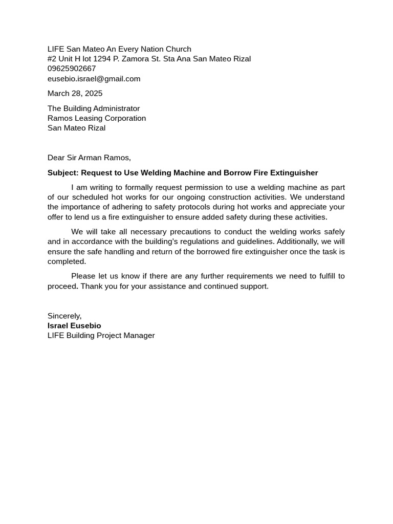 Request For Welding | PDF
