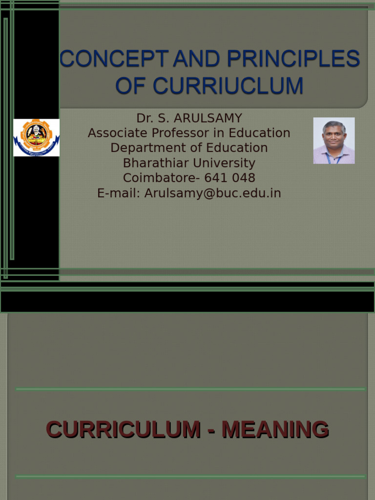 Concepts and Principles of Curriculum | PDF | Curriculum | Teachers