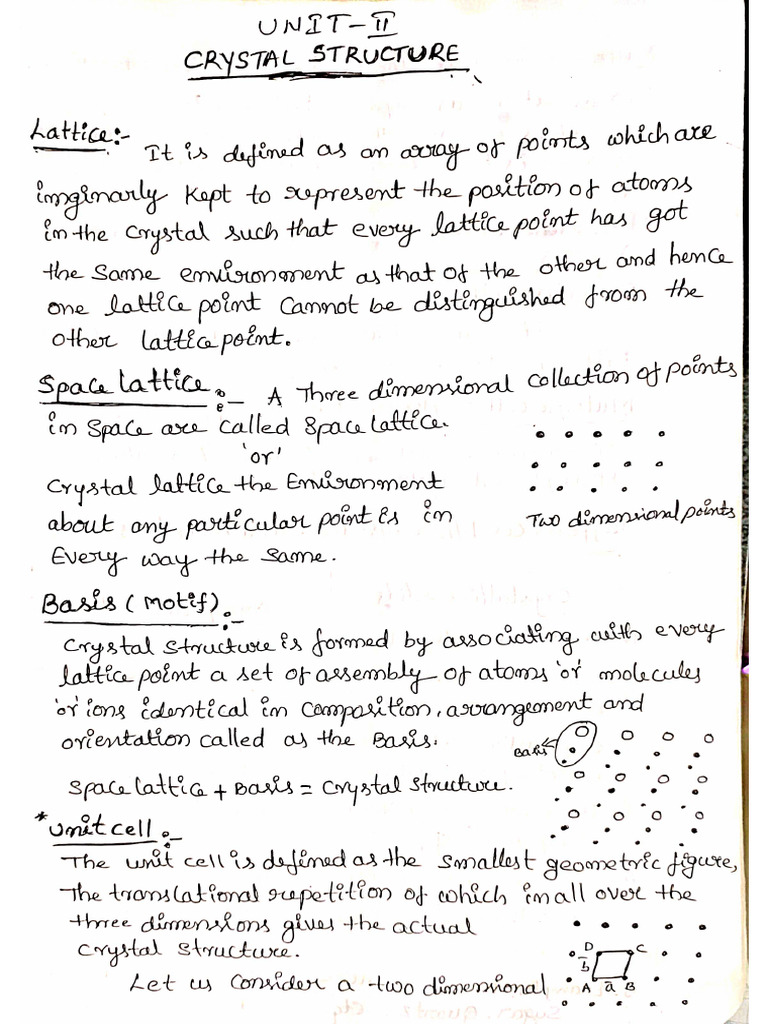 2.crystal Structure Notes | PDF