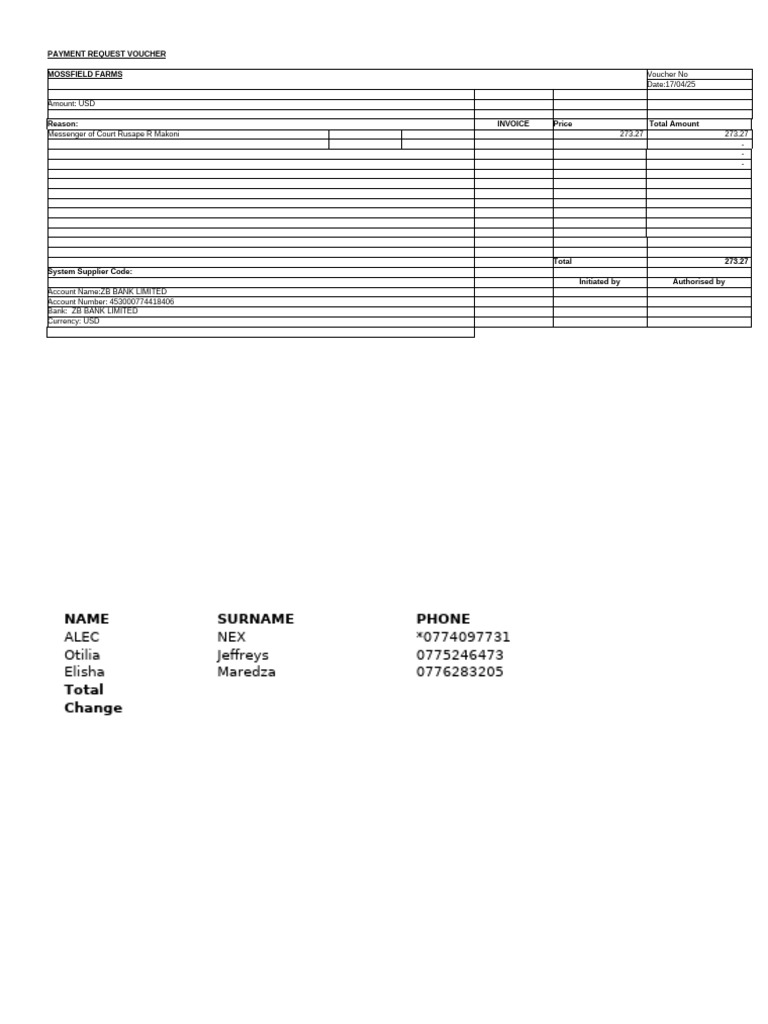 Payment Requisition Template For Editing Mujati | PDF