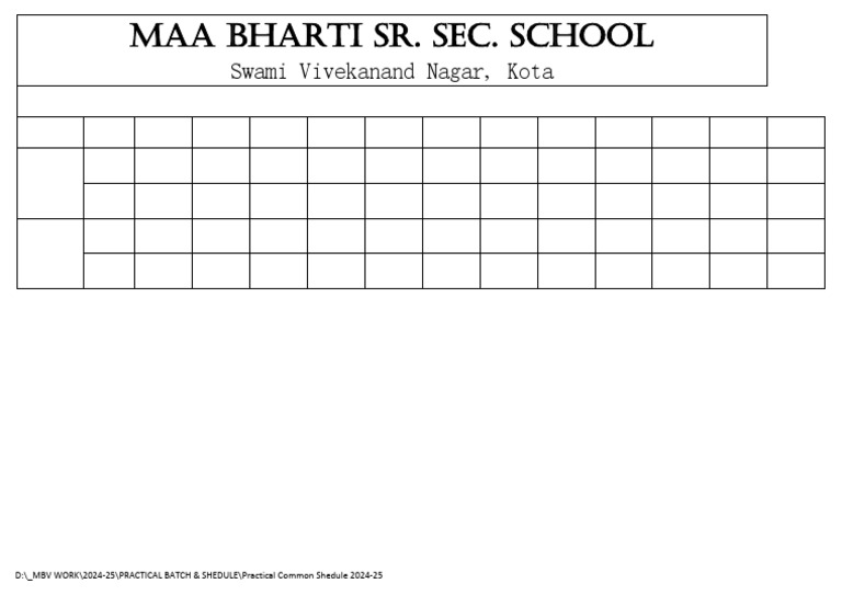 Physics & Chemistry Time Table | PDF