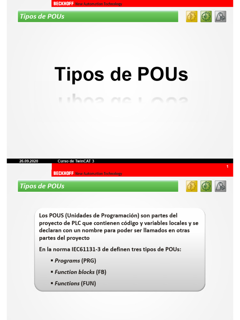 Tipos de POUs en TwinCAT 3 | PDF | Variable (informática) | Desarrollo ...