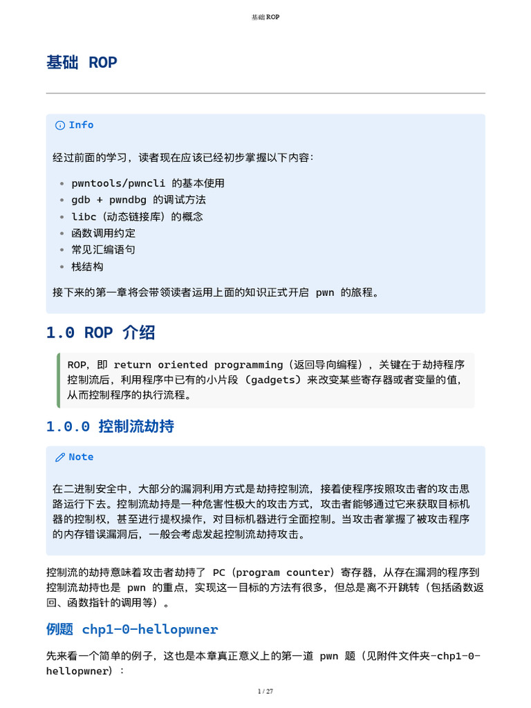 1-基础 ROP | PDF