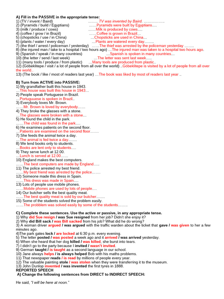 Passive-Reported Speech-Relative Clause Cevap Anahtari | PDF | Bride