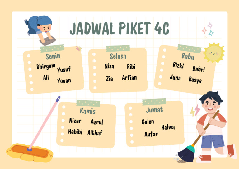 Jadwal Piket Kelas | PDF
