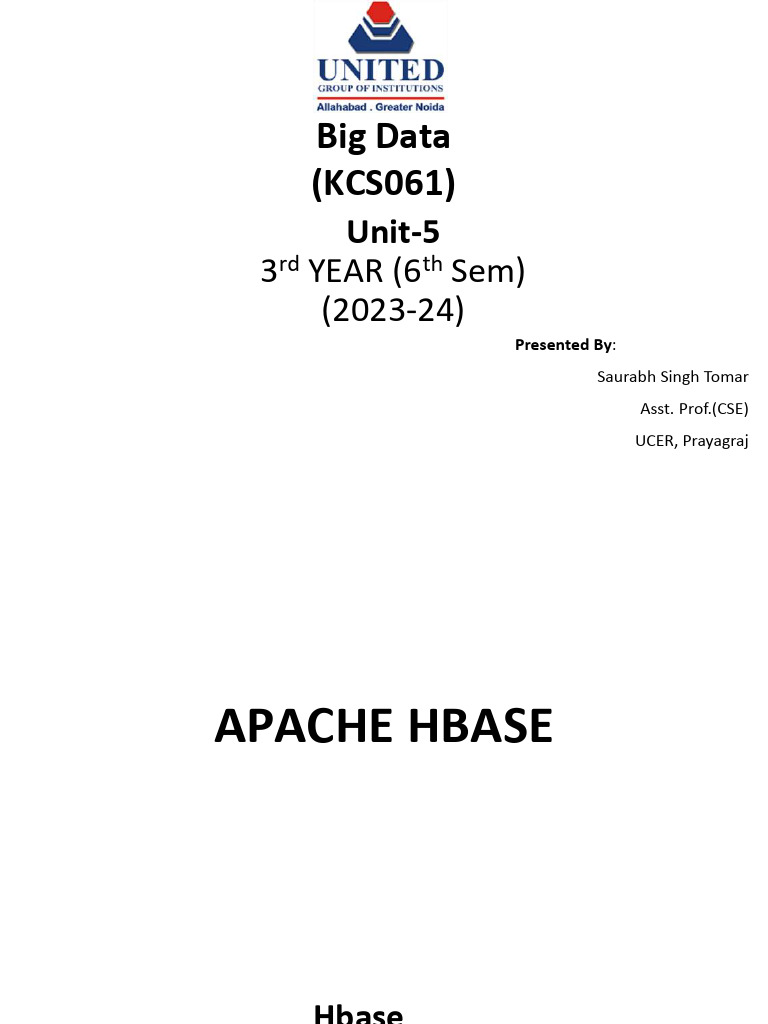 Unit 5 Lecture No-3 (Hbase) | PDF | Apache Hadoop | Table (Database)