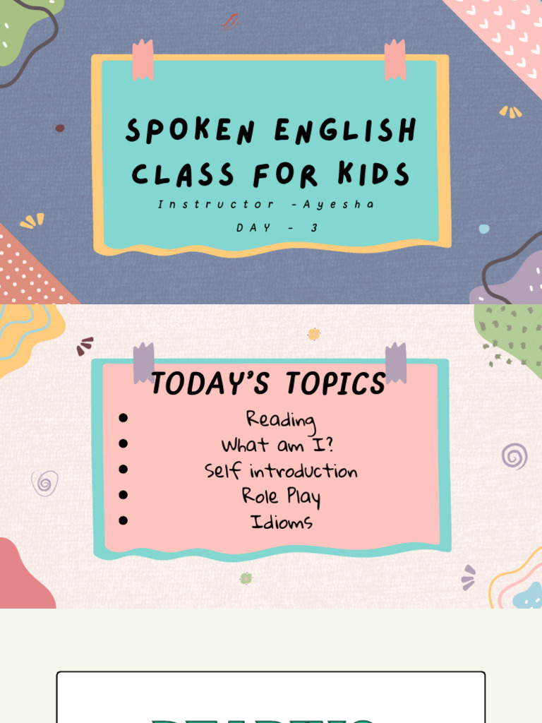 Spoken English Day 3 | PDF | Vegetables