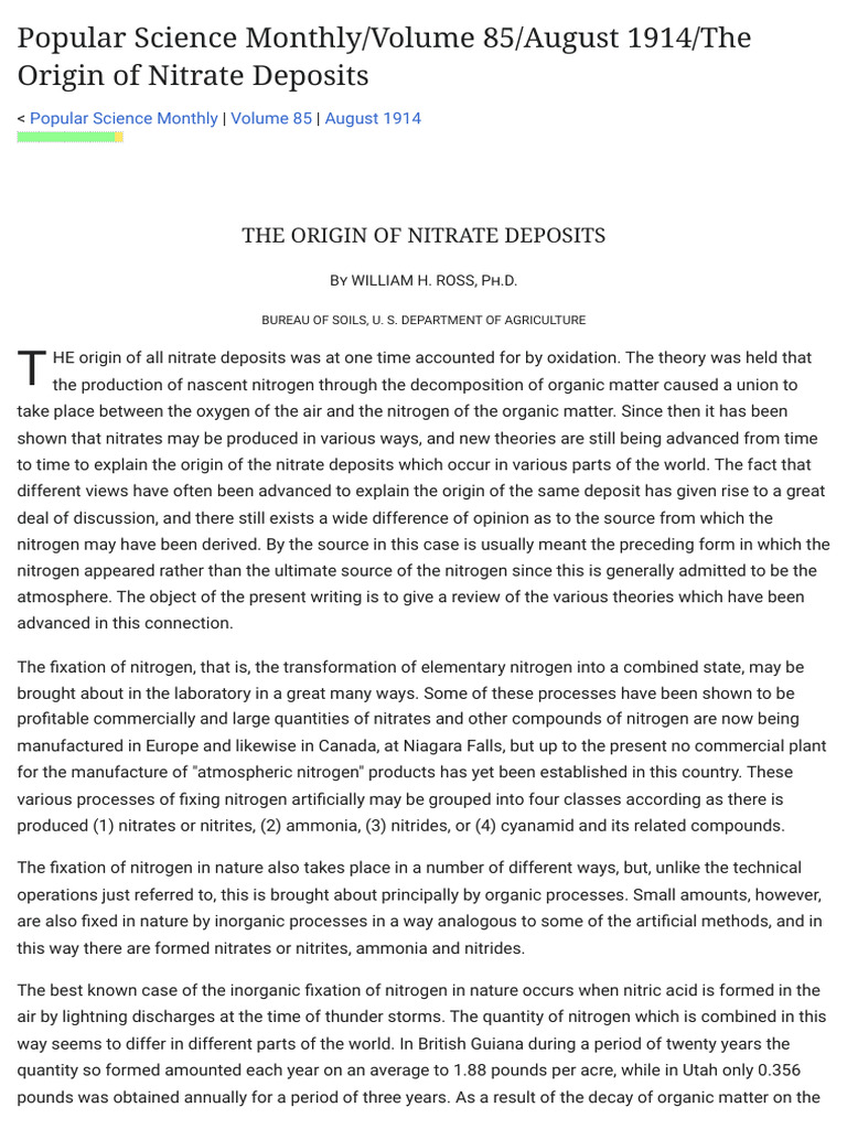 The Origin of Nitrate Beds used to make SaltPeter for gunpowder ...