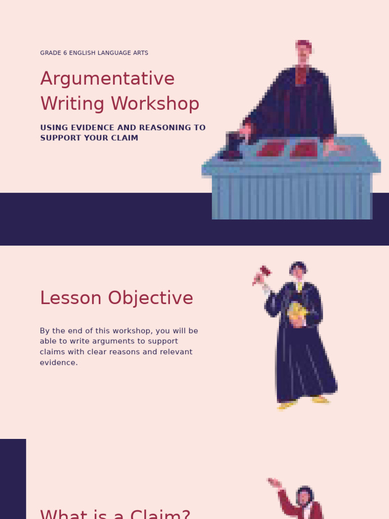 Argumentative Writing Education Presentation in Purple and Pink Simple ...
