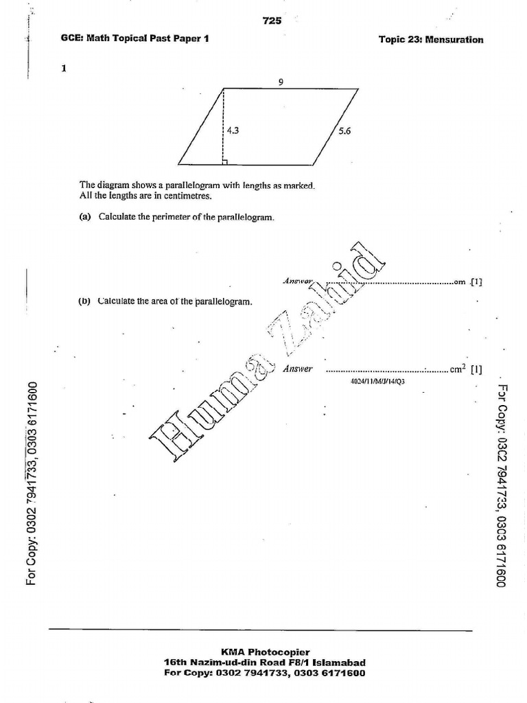 Day 2 - Past Papers 2D (HW) | PDF