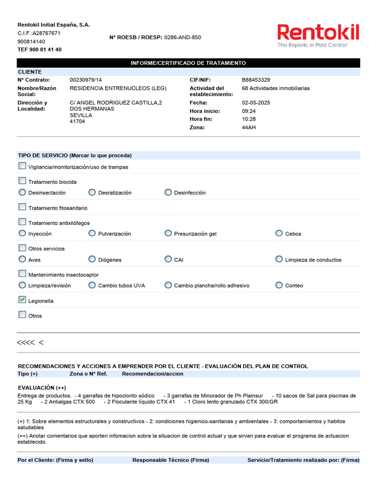 RENTOKIL ServiceReceipt | PDF