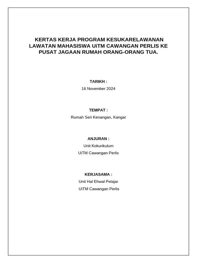 Templete Kertas Kerja Formal | PDF
