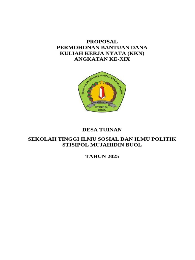 Proposal Proposal Dana KKN | PDF