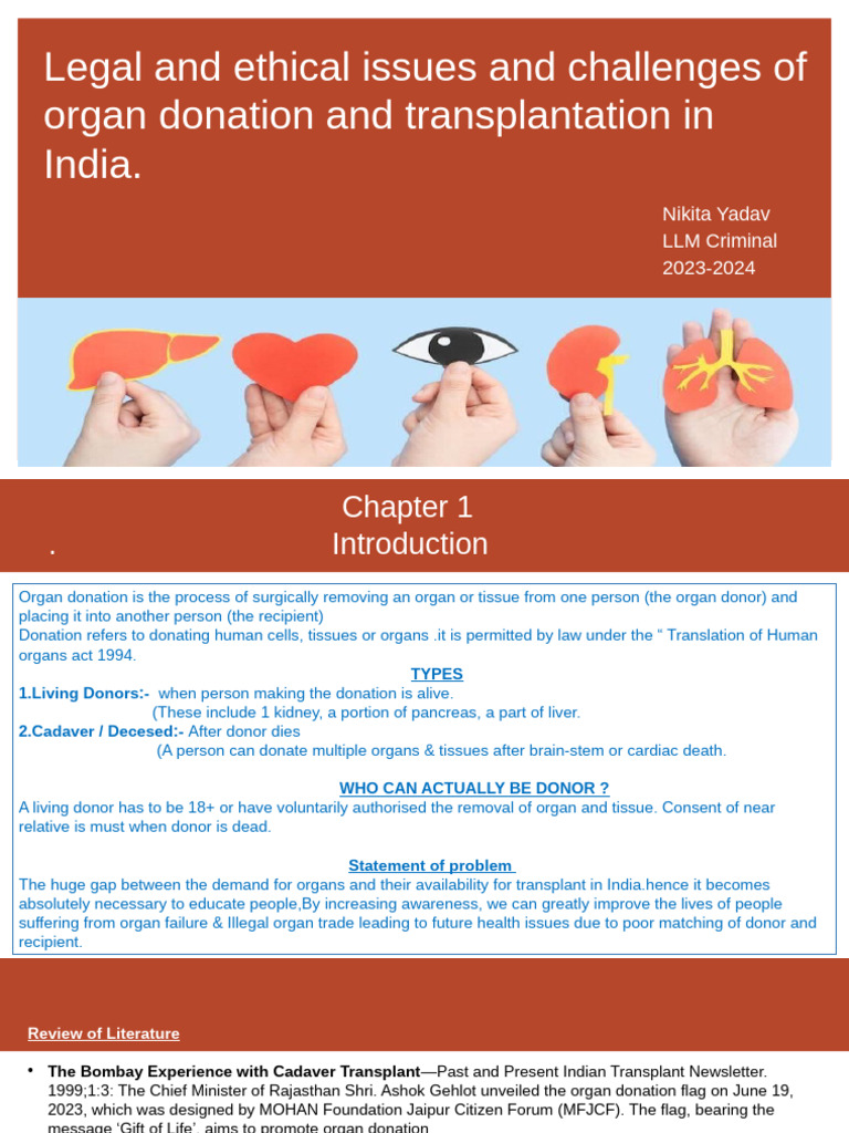 Ethical and Legal Issues in Organ Donation | PDF | Organ Donation ...