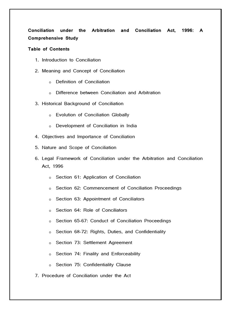 Conciliation Under the Arbitration Act | PDF | Alternative Dispute ...
