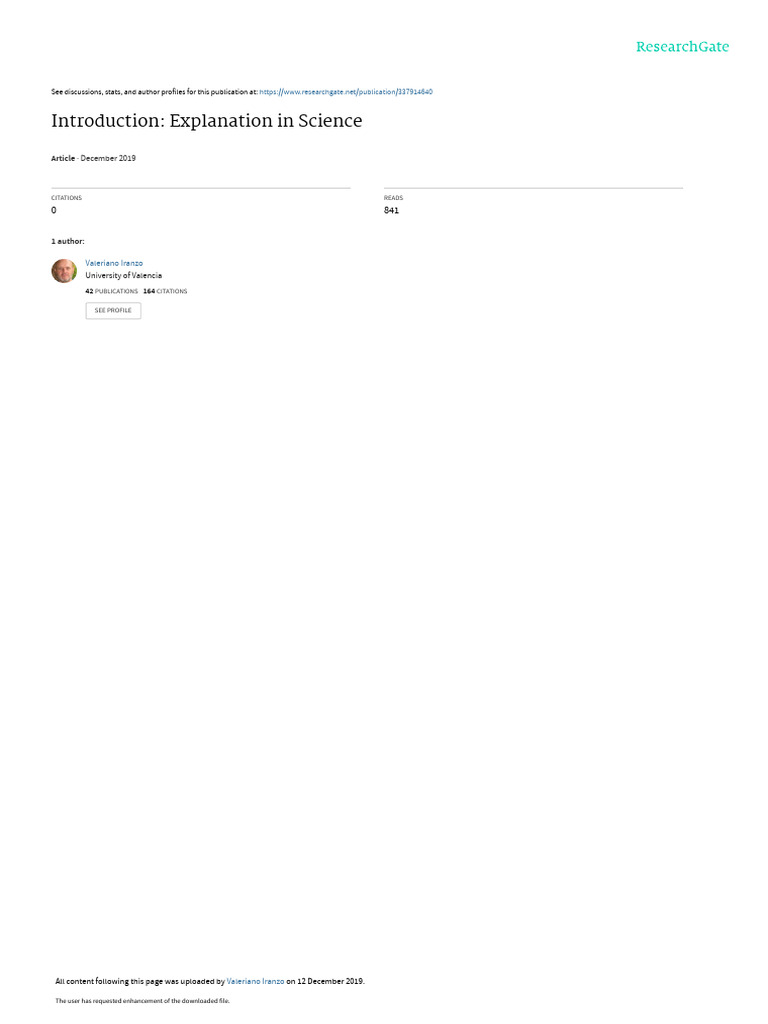 02 Explanationinscience | PDF | Causality | Epistemology