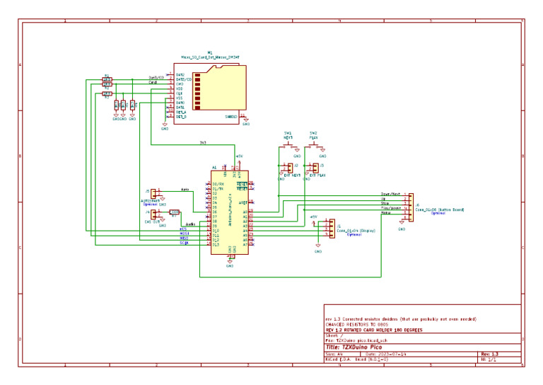 TZXDuino Pico Schematic Rev 1.3 | PDF