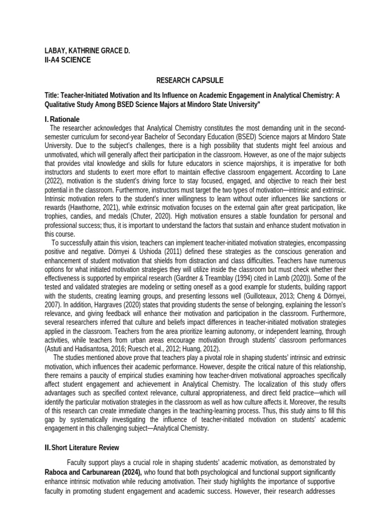 Checked - Labay Research Capsule | PDF | Motivational | Motivation