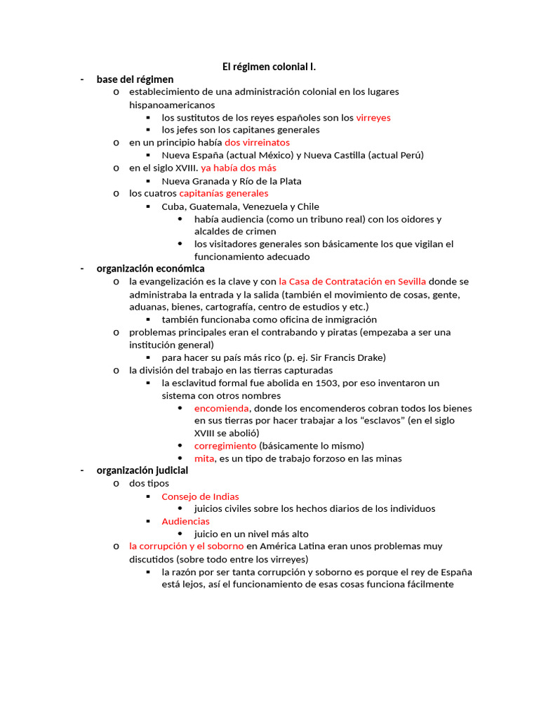 El Régimen Colonial I. | PDF | Nueva españa