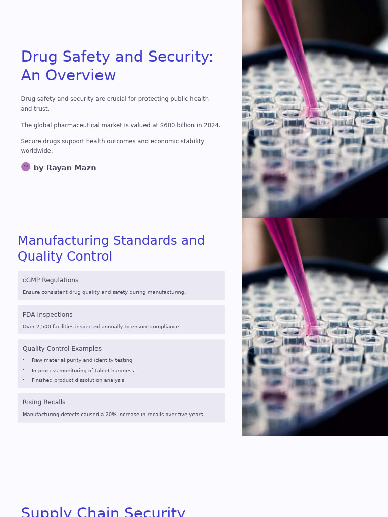 Drug Safety and Security Overview | PDF | Pharmacovigilance | Food And ...