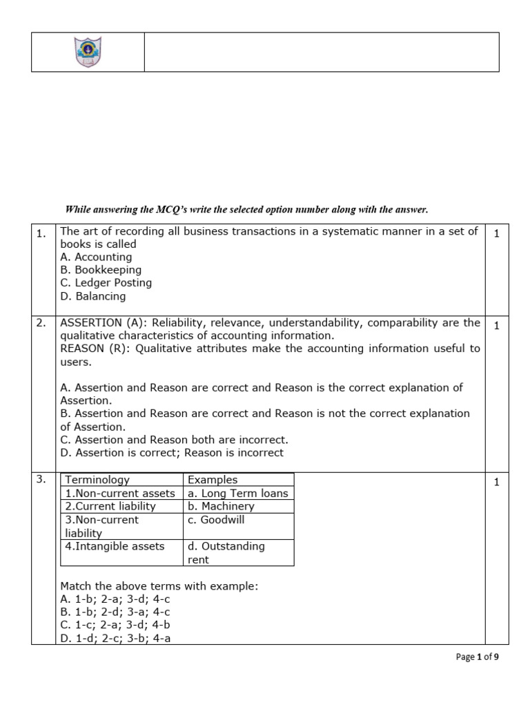 Accountancy Sample Paper 2 | PDF | Debits And Credits | Banks