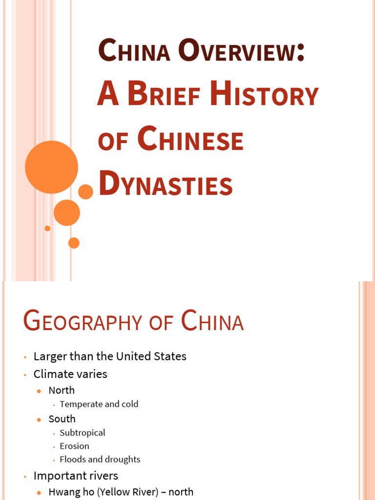 China Overview A Brief History of Chinese Dynasties (Presentation ...