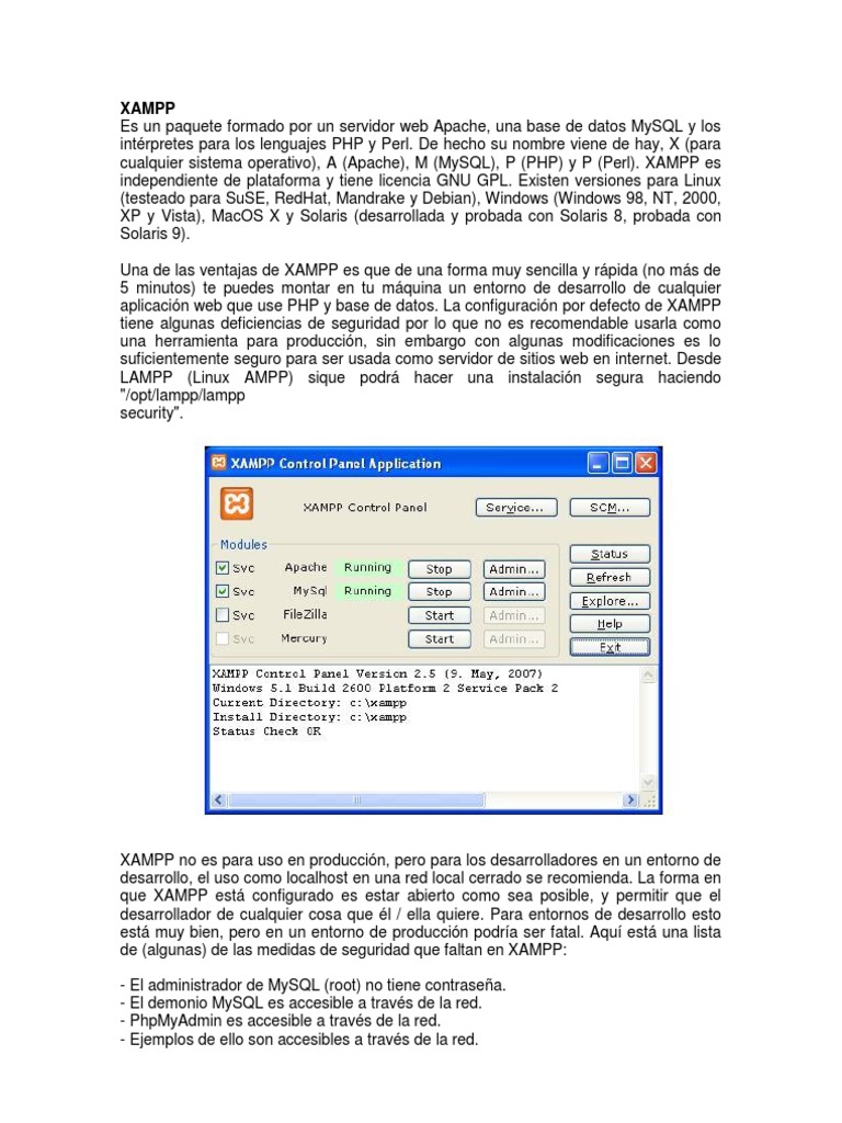 Consulta XAMPP | PDF | Servidor HTTP Apache | Servidor web