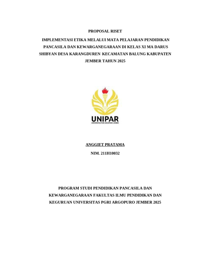 Proposal Riset Revisi | PDF