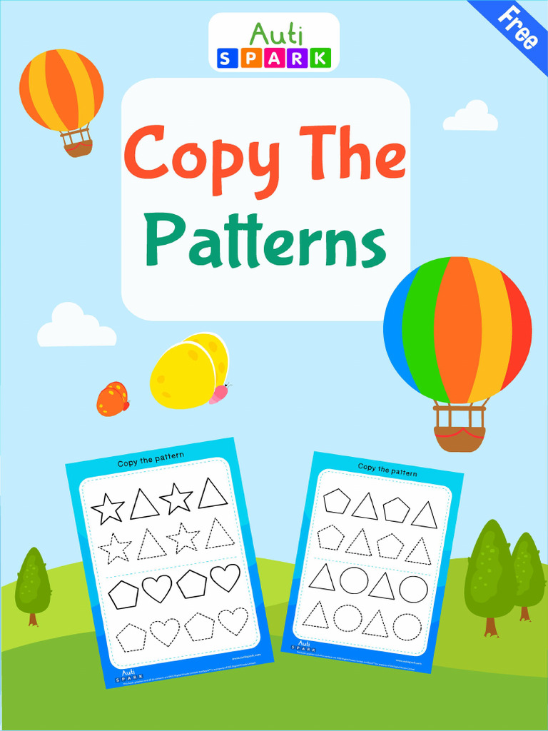 AutiSpark Free Workbook 16 Copy The Patterns | PDF