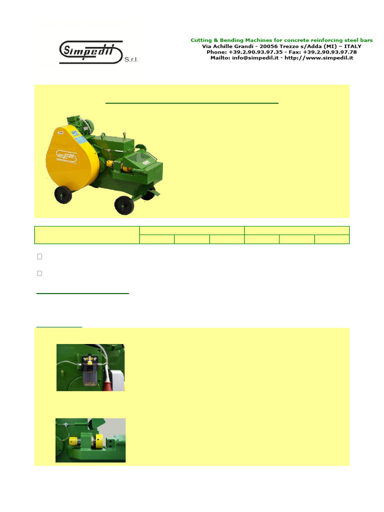Bar Cutter - Simpedil C42 | PDF