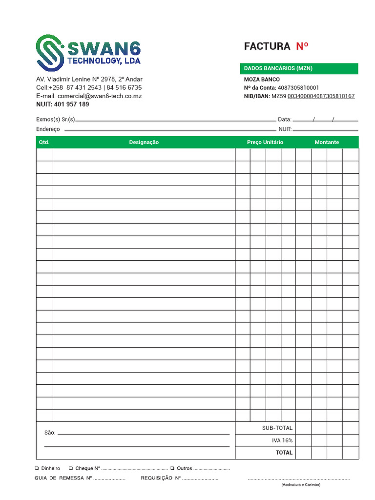 Factura e Recibo Swan6 Tech | PDF