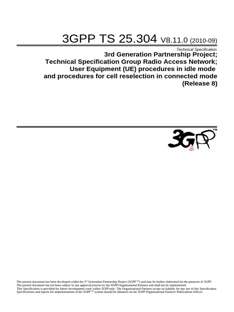 3GPP TS 25.304 | PDF | General Packet Radio Service | Duplex ...