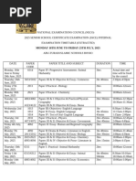 Updated CSEC Timetable 2025 | PDF