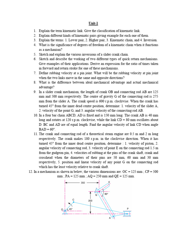 KOM Question Bank | PDF | Belt (Mechanical) | Gear