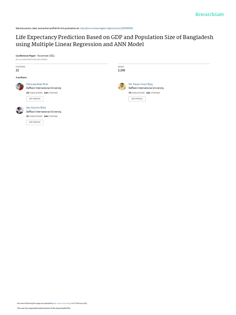 12th ICCCNT 2021 Paper 656 | PDF | Gross Domestic Product | Regression Analysis