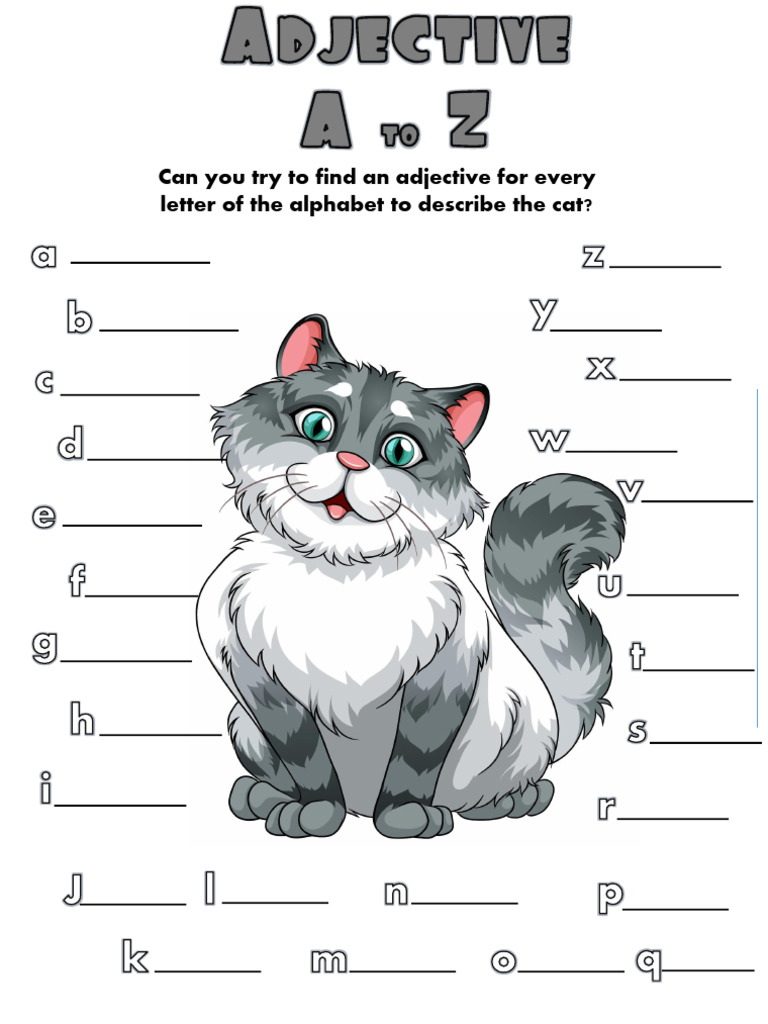Adjectives A To Z Worksheets | PDF