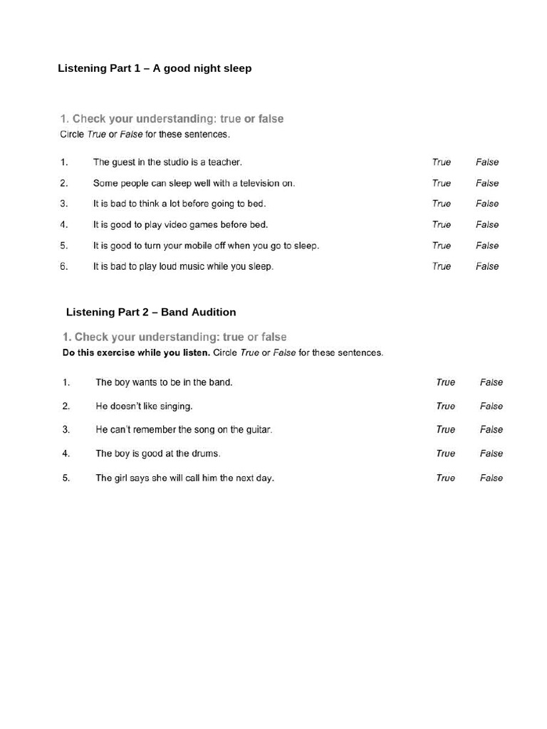 Listening Part 1 | PDF