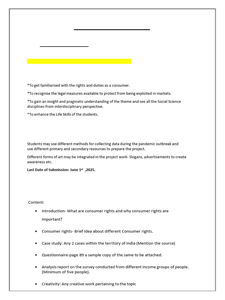 X SST Consumer Rights Project (1) - 1 | PDF