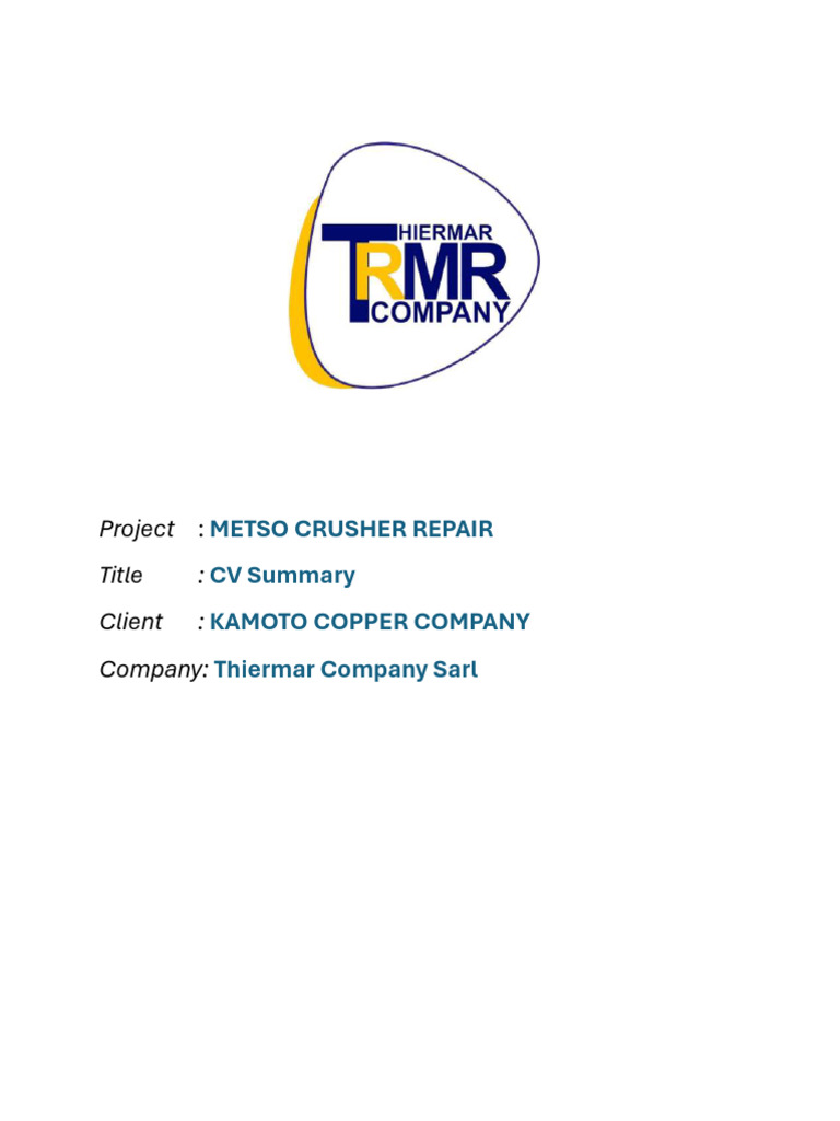 Metso Crushers Repair CV Summary 1 - Compressed | PDF | Pump | Bearing ...