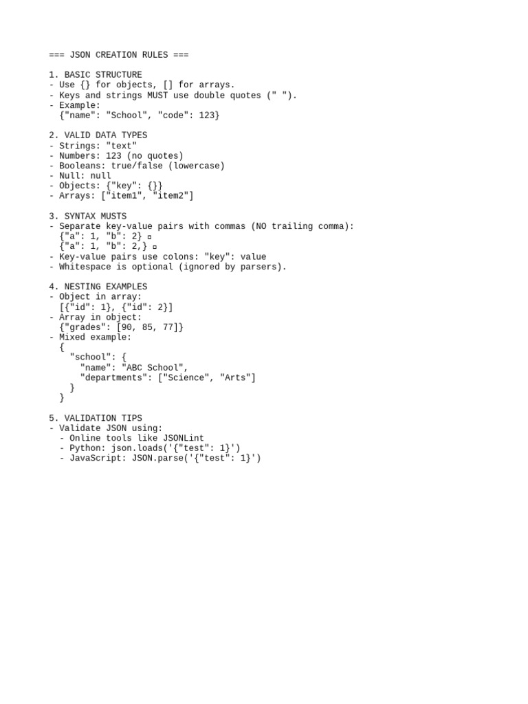 How To Write JSON | PDF