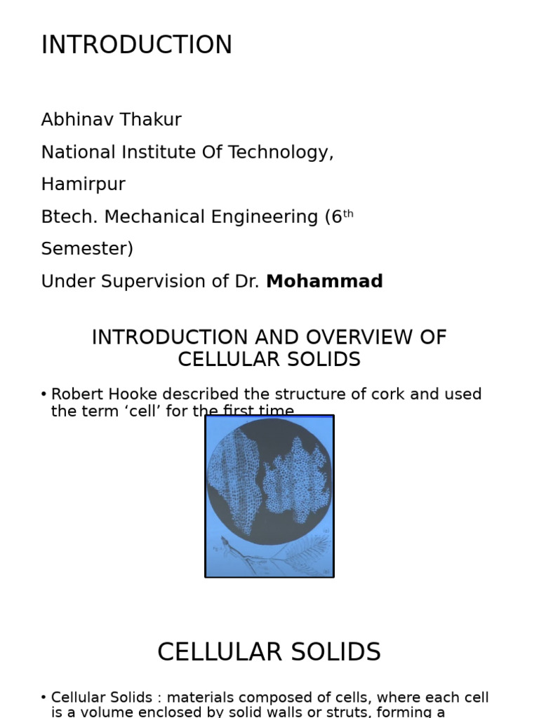 Introduction and Overview of Cellular Solids | PDF | Foam | Solid